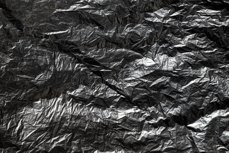 Black Color Crumpled Plastic Bag Texture for Photoshop Stock Image ...