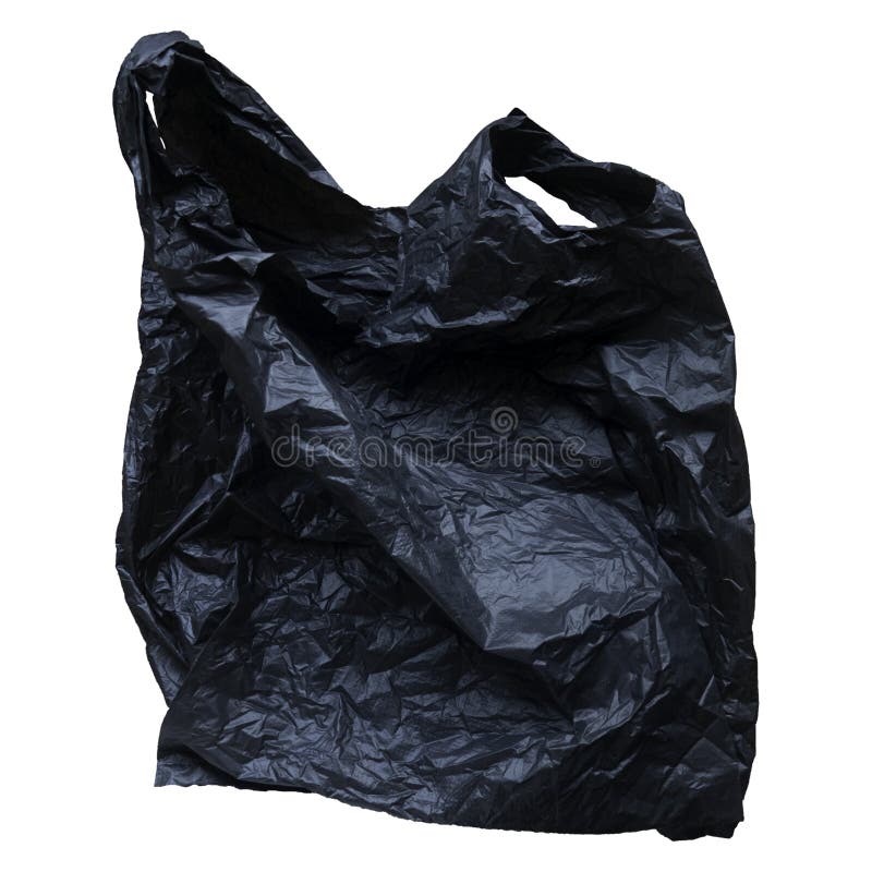 A Black Plastic Bag Isolated on a White Background Stock Photo - Image ...