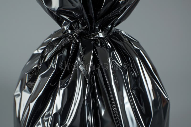 A Black Plastic Bag Wrapped in Plastic, Suitable for Use in Packaging ...