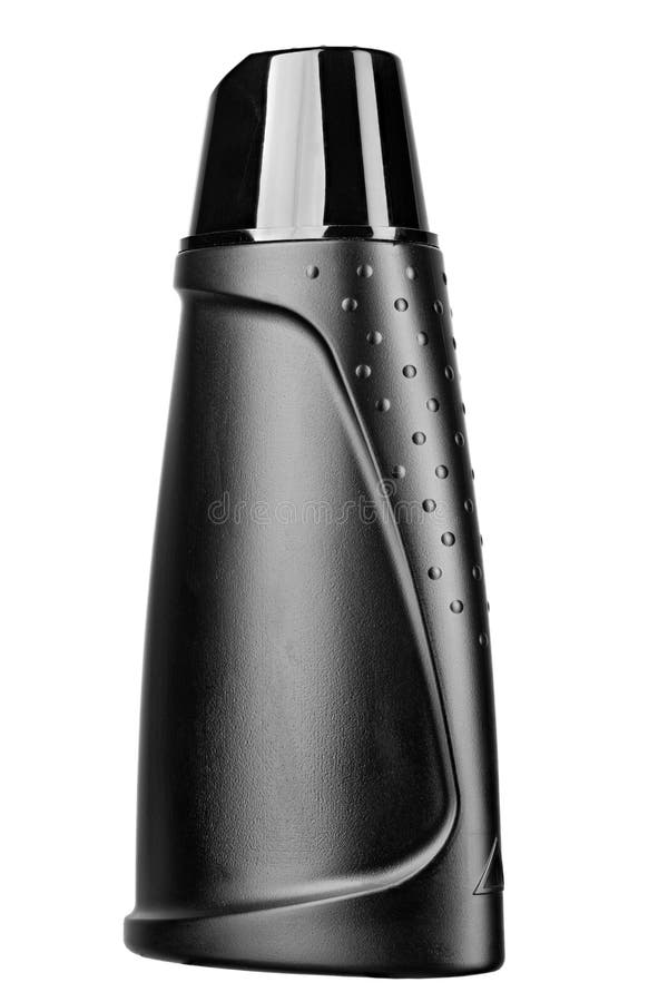 Black Plastic Bottle Isolated on a White Background, Detergent for Ware ...