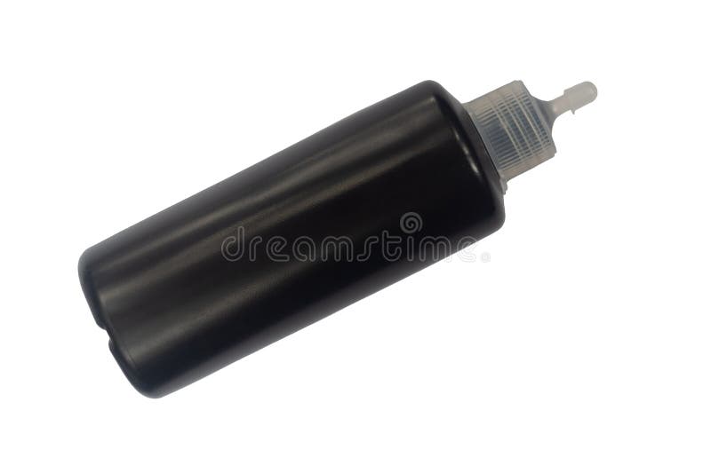 Black Plastic Bottle with Stopper, Spout, Dispenser, from Under Medical ...