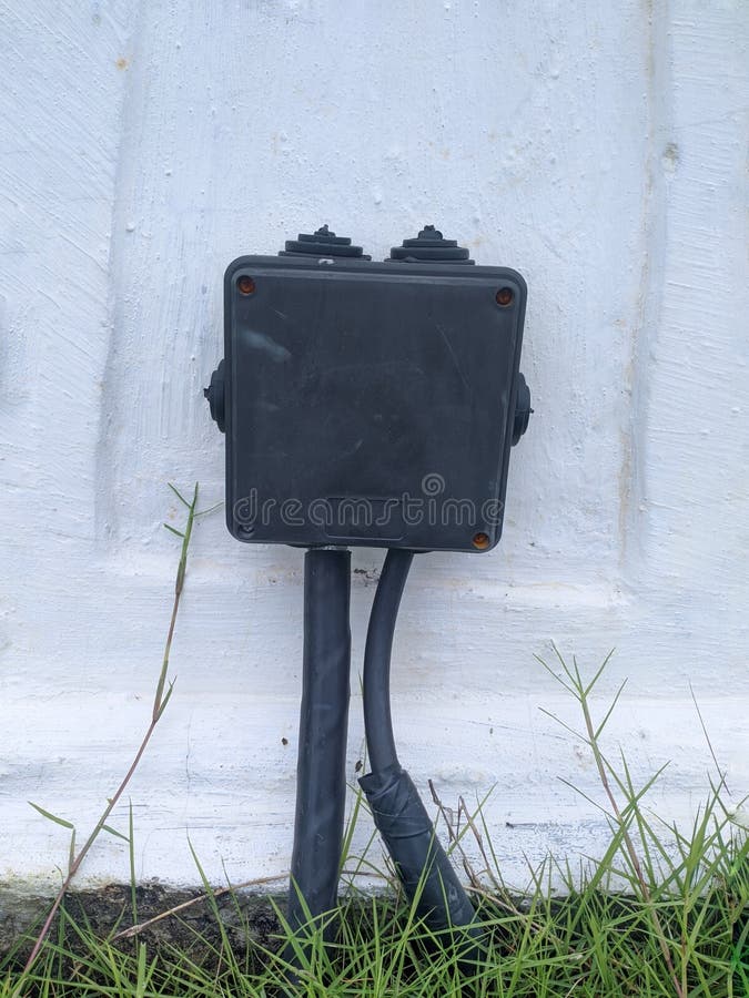 Black Plastic Box for Cable Connection. Stock Image - Image of ...