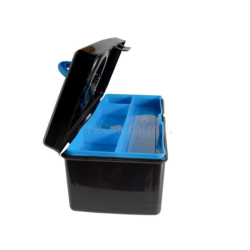 Black Plastic Box or Storage for Work Stock Photo - Image of cardboard ...