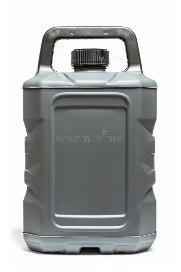 Black Plastic Canister for Engine Oil without Label Highlighted on a ...