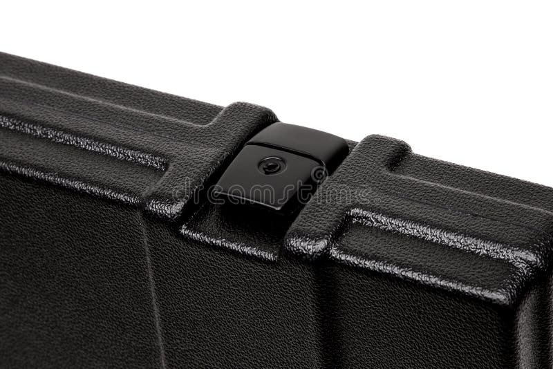 Black Plastic Case with a Combination Lock for a Gun Rifle Isolated on ...