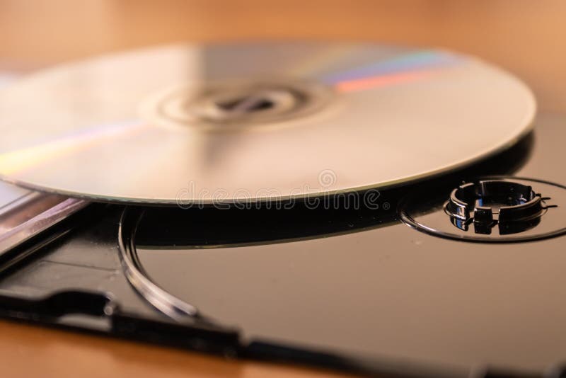 Black Plastic CD DVD Disc Box with CD Disc Closeup Stock Photo - Image ...