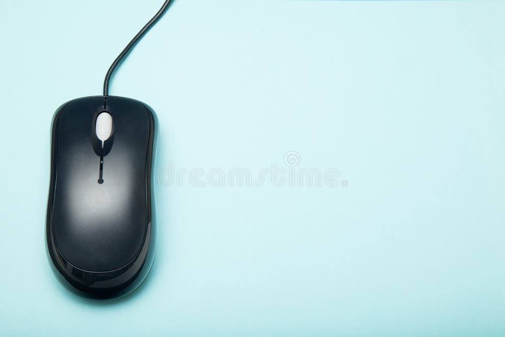 Black Plastic Computer Mouse with Empty Space for Text Stock Image ...