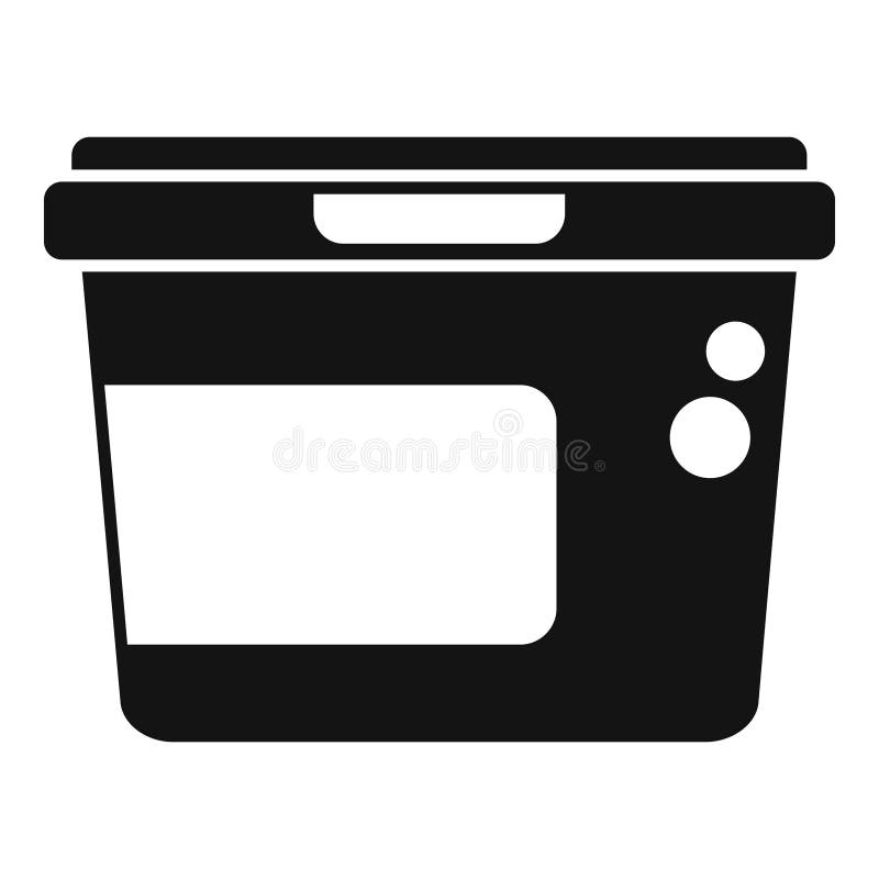 Black Plastic Container for Food Storing with Blank Label Stock Vector ...