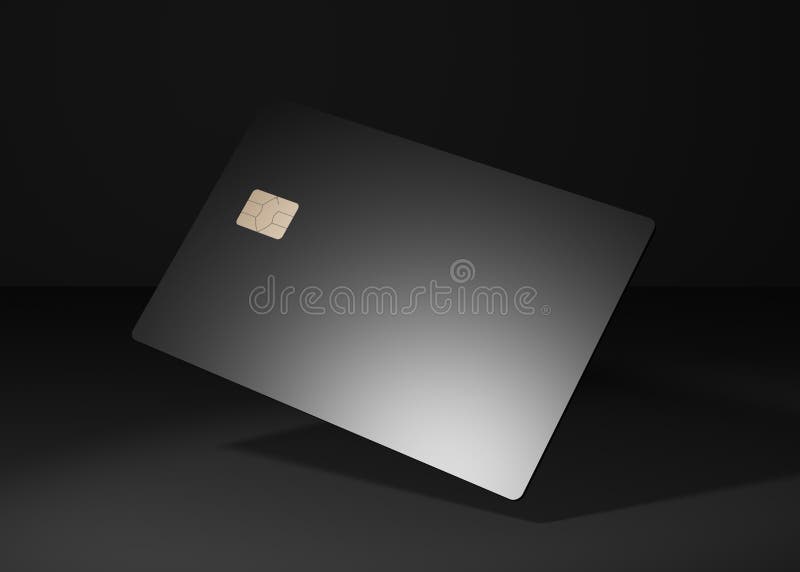 Black Plastic Credit Card with Nfc Chip Stock Illustration ...