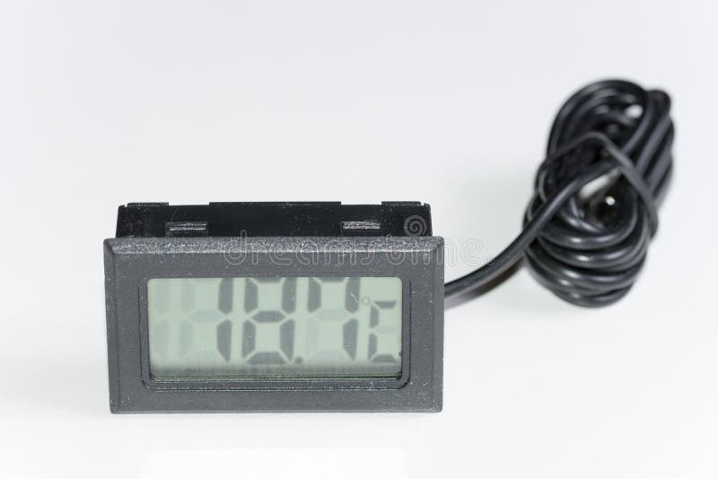 Black Plastic Digital Thermometer Stock Image - Image of measurement ...