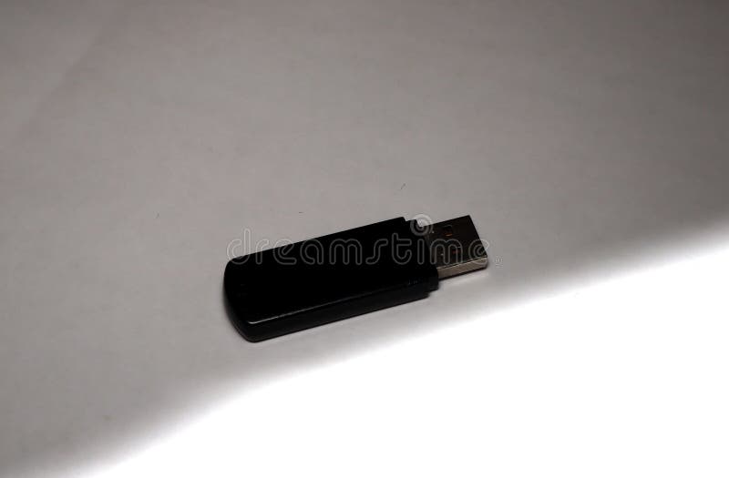 Two Black Flash Drives on a Gray Background. Stock Image - Image of ...