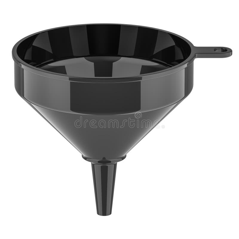 Black Plastic Funnel, 3D Rendering Stock Illustration - Illustration of ...