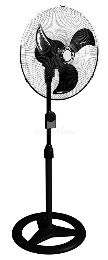 Black Plastic and Metal Hi-tech Fan Stock Illustration - Illustration ...
