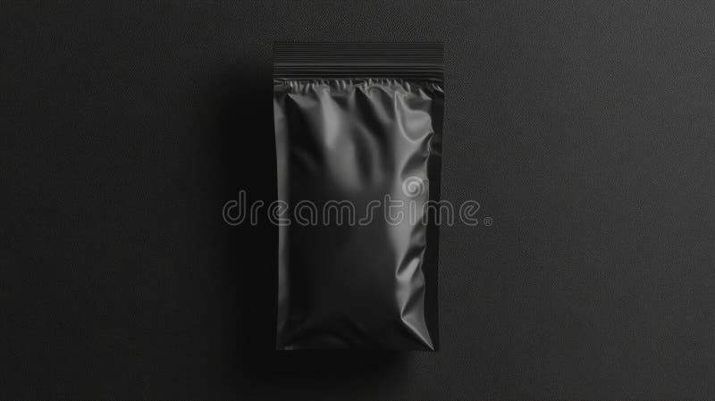 Black Plastic Package Mockup on Dark Background Stock Illustration ...