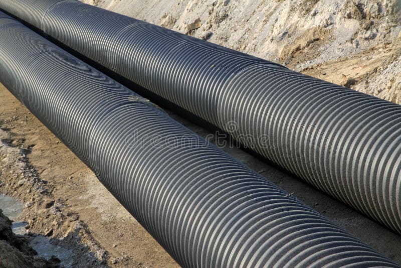 Black plastic pipe stock image. Image of engineering - 216384525