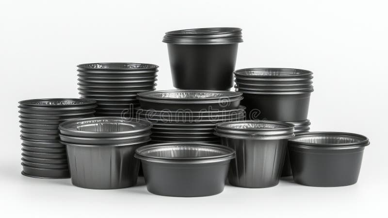 A Collection of Black Plastic Pots Arranged in a Creative Way. Perfect ...