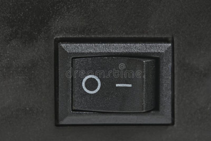 Black Plastic Power on and Off Button. Stock Image - Image of utility ...