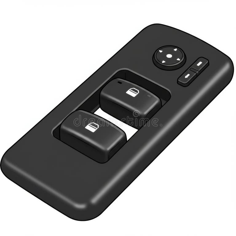 Black Plastic Power Window Switch for Car Stock Illustration ...