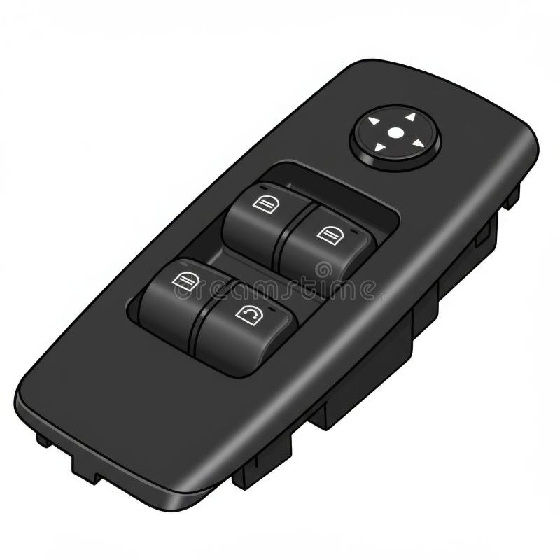 Black Plastic Power Window Switch for Car Stock Illustration ...