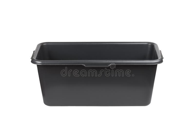 Black Plastic Rectangular Container on White Background Stock Photo ...
