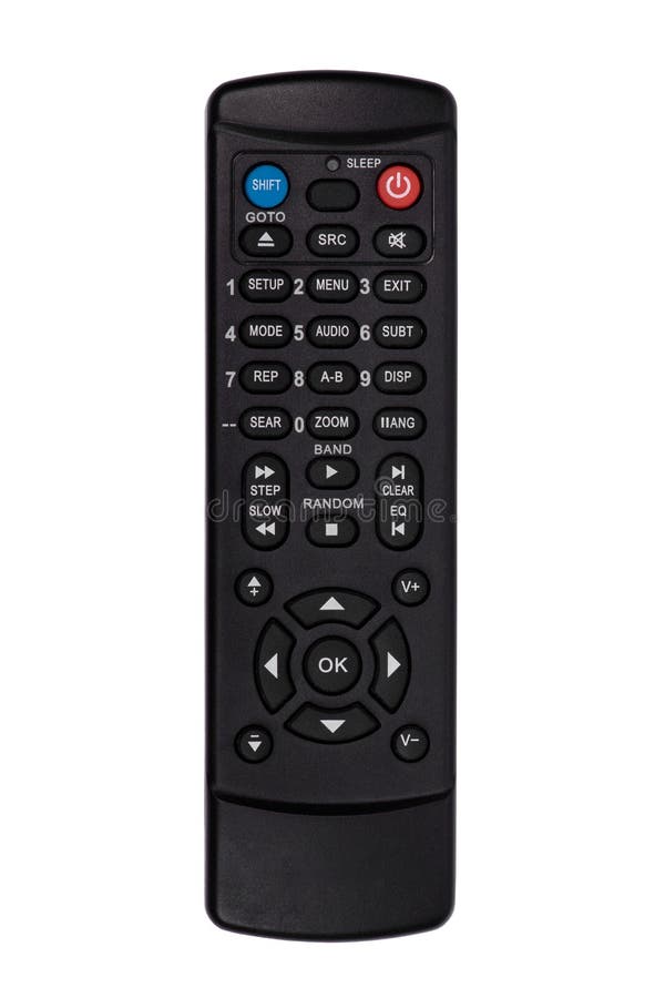 Plastic Remote Control on White Background Stock Image - Image of ...