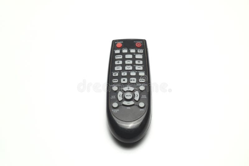 Black Plastic Remote Control Isolated on White Background Stock Image ...