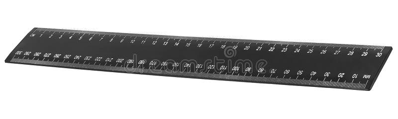 Black Ruler Isolated on White Background. School Ruler Stock Image ...