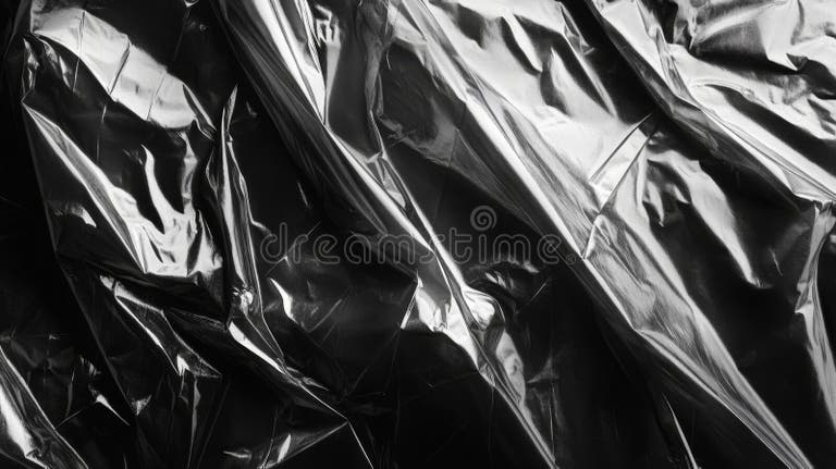 Black Plastic Sheet Crumpled Texture Background Stock Illustration ...