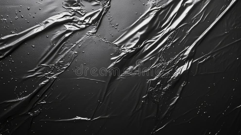 Black Plastic Sheet Wrinkled Texture Background Stock Illustration ...