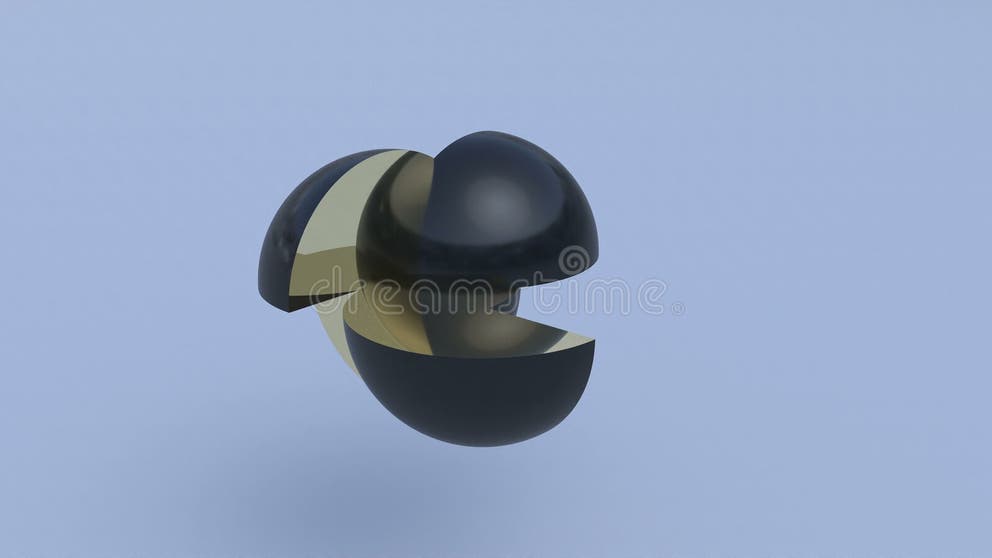Black Plastic Sphere is Assembled from Pieces Intro 3d Stock ...