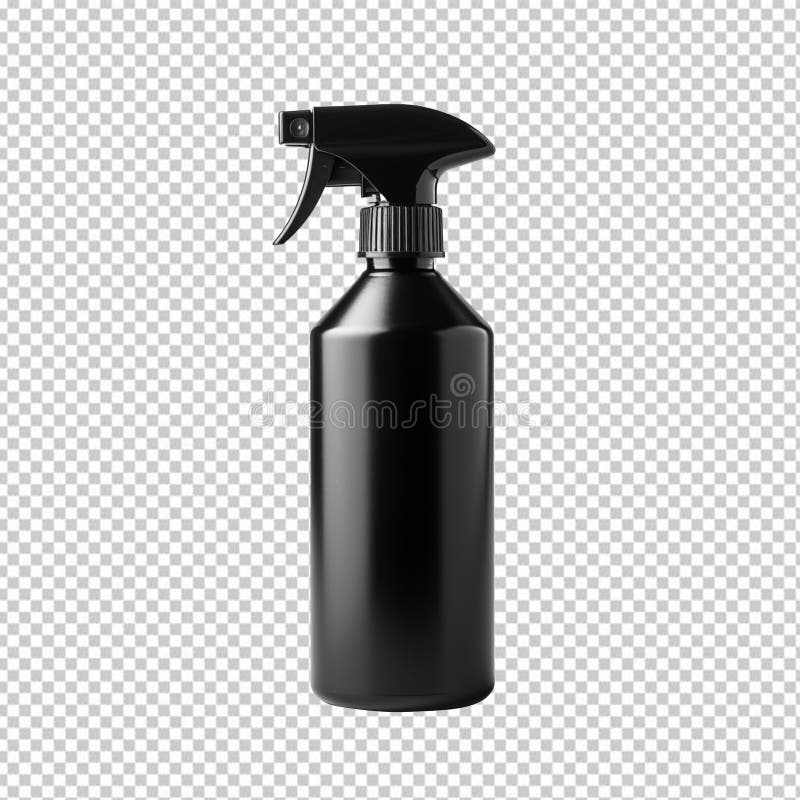 Black Plastic Spray Bottle Isolated on Transparent Background Stock ...