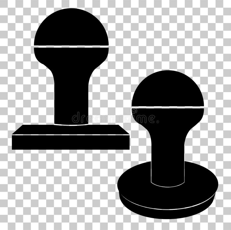 Black Plastic Stamp, at Transparent Effect Background Stock Vector ...