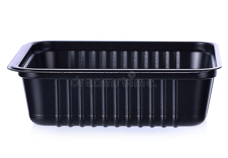 Black Plastic Storage Tray on White Background Stock Photo - Image of ...