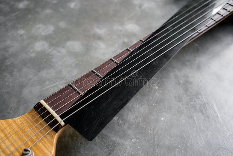 Black Plastic Strings Guard for Electric Guitar Stock Photo - Image of ...