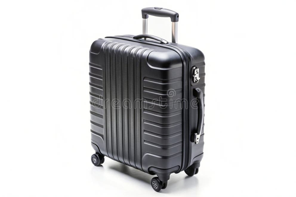 Black Plastic Suitcase on White Background Stock Illustration ...