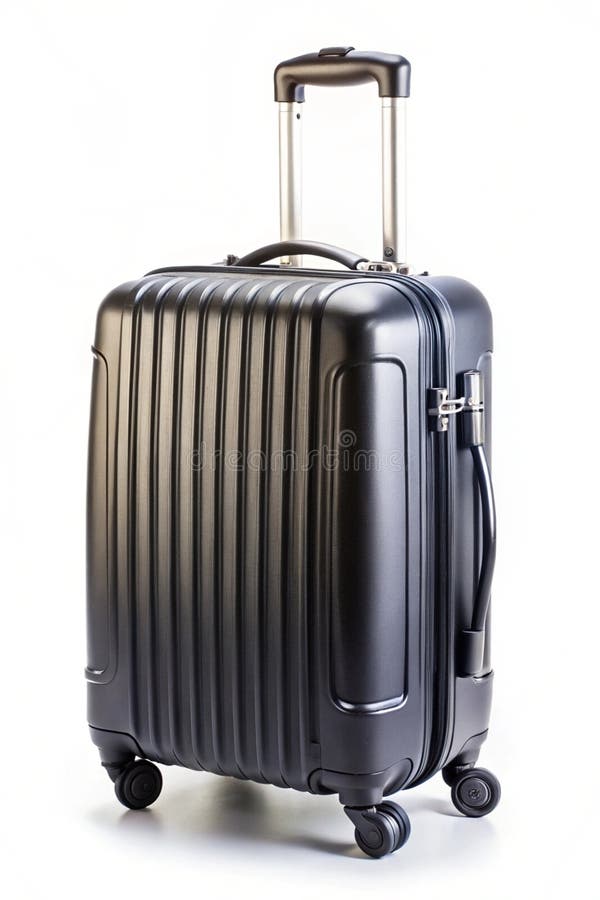Black Plastic Suitcase on White Background Stock Illustration ...