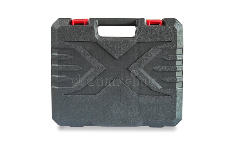 Black Plastic Tool Box Case with Handle , Stock Image - Image of black ...