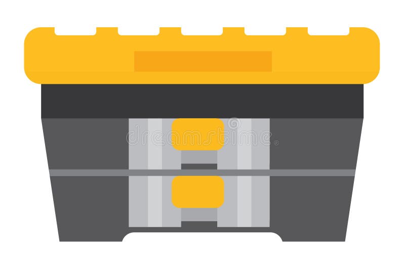 Black Plastic Tool Box. Flat Vector Illustration. Stock Vector ...