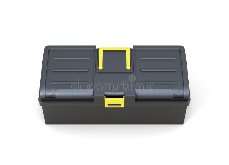 Black Plastic Tool Box. Top View Stock Illustration - Illustration of ...