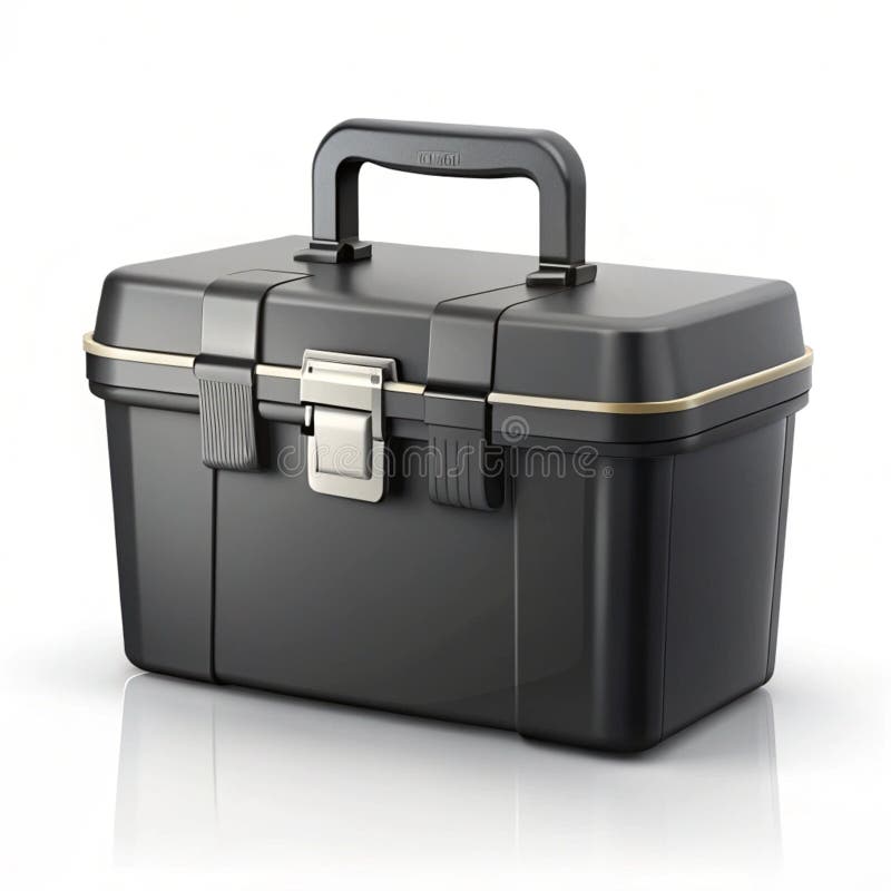 Black Plastic Toolkit Box Illustration Isolated Stock Illustration ...