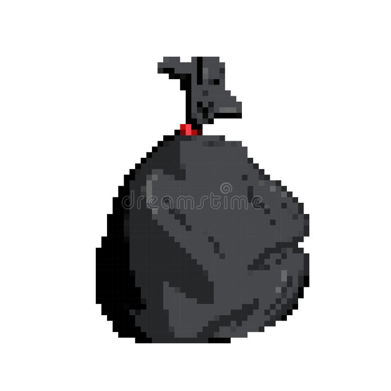 Black Plastic Bag Pixel Styled Vector Illustration Stock Vector ...