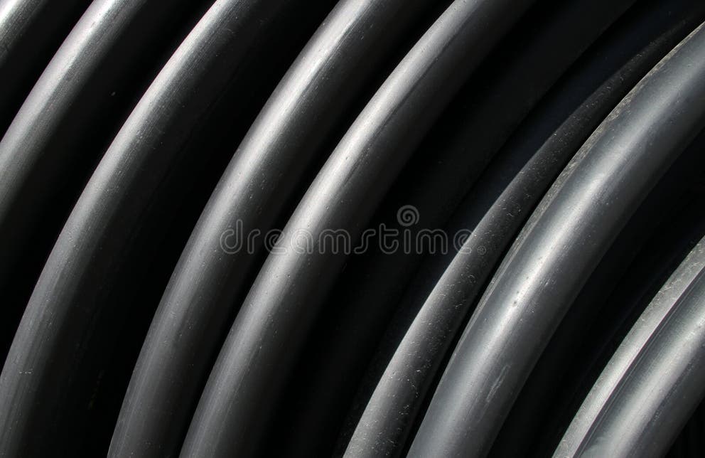 Black plastic tubes stock image. Image of drainage, sewer - 16994099