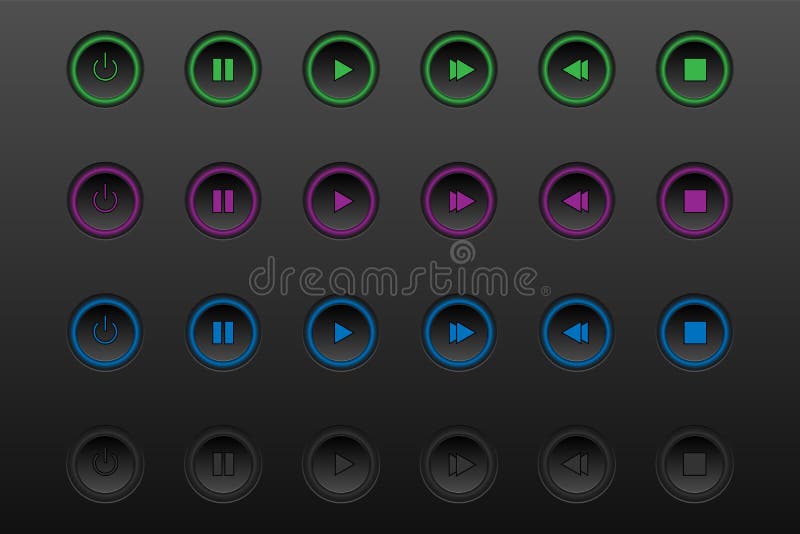 Black Plastic Vector Player Navigation Buttons Stock Vector ...