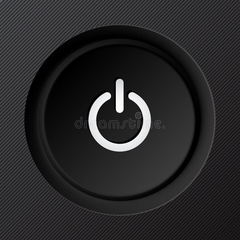 Black Plastic Vector Power Button Stock Vector - Illustration of gray ...