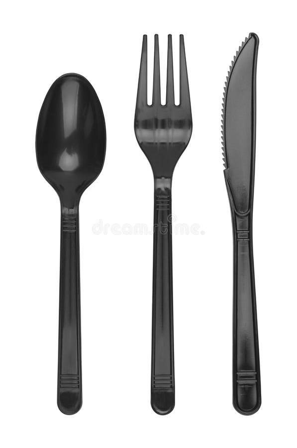 Black Plasticware stock photo. Image of knife, silverware - 81051090