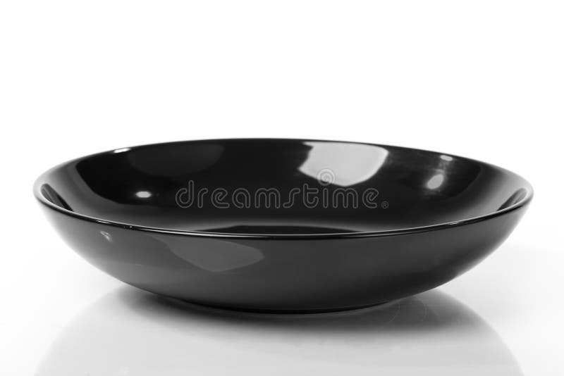 White Plate Front View Isolated on White Background. Stock Photo ...