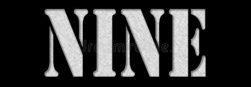 Word NINE punched stock illustration. Illustration of nine - 246921345