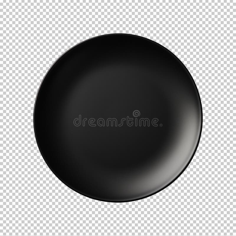 A Black Plate Top View Isolated on Transparent Background Stock Image ...