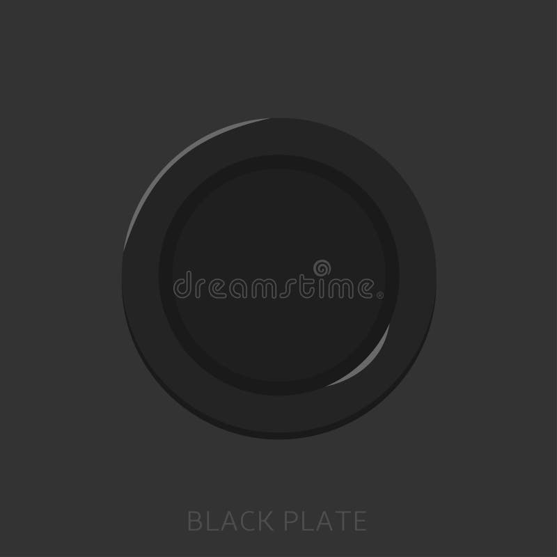 Black Plate Vector Illustration Stock Vector - Illustration of isolated ...