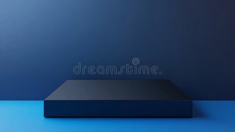 Black Platform on Blue Background Stock Illustration - Illustration of ...